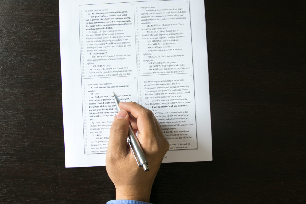 Importance of Reviewing The Deposition Transcript Before Trial | Baer ...